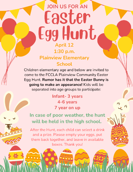 Plainview Public Schools - FCCLA Easter Egg Hunt April 12 at 1:30 pm